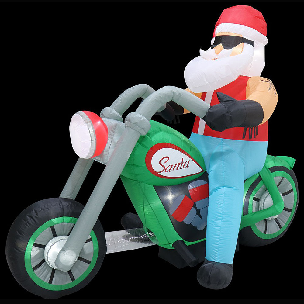 Stockholm Christmas Inflatables LED 1.8m Airpower Santa Bike Xmas ...
