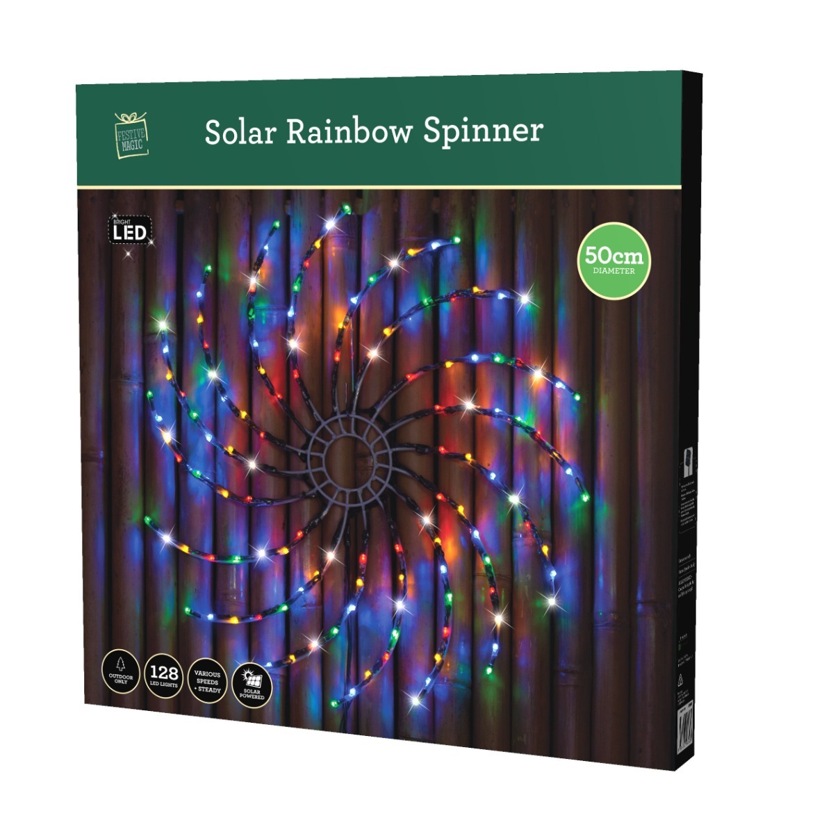 Stockholm Solar LED Spinning Light 100Pc Multicolour 50Cm Diameter