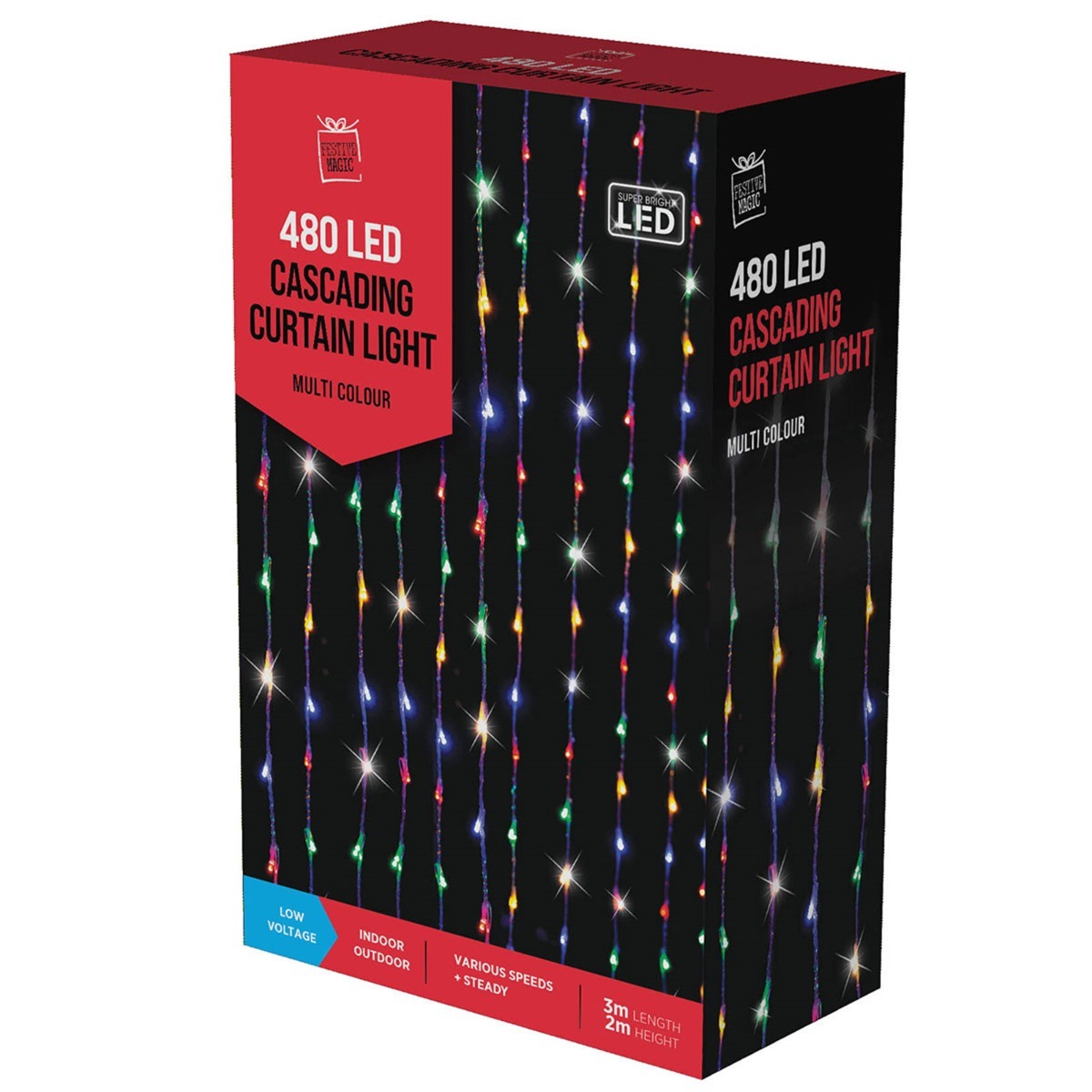 Stockholm LED Cascading Curtain Lights Christmas Party Garden Lamp ...